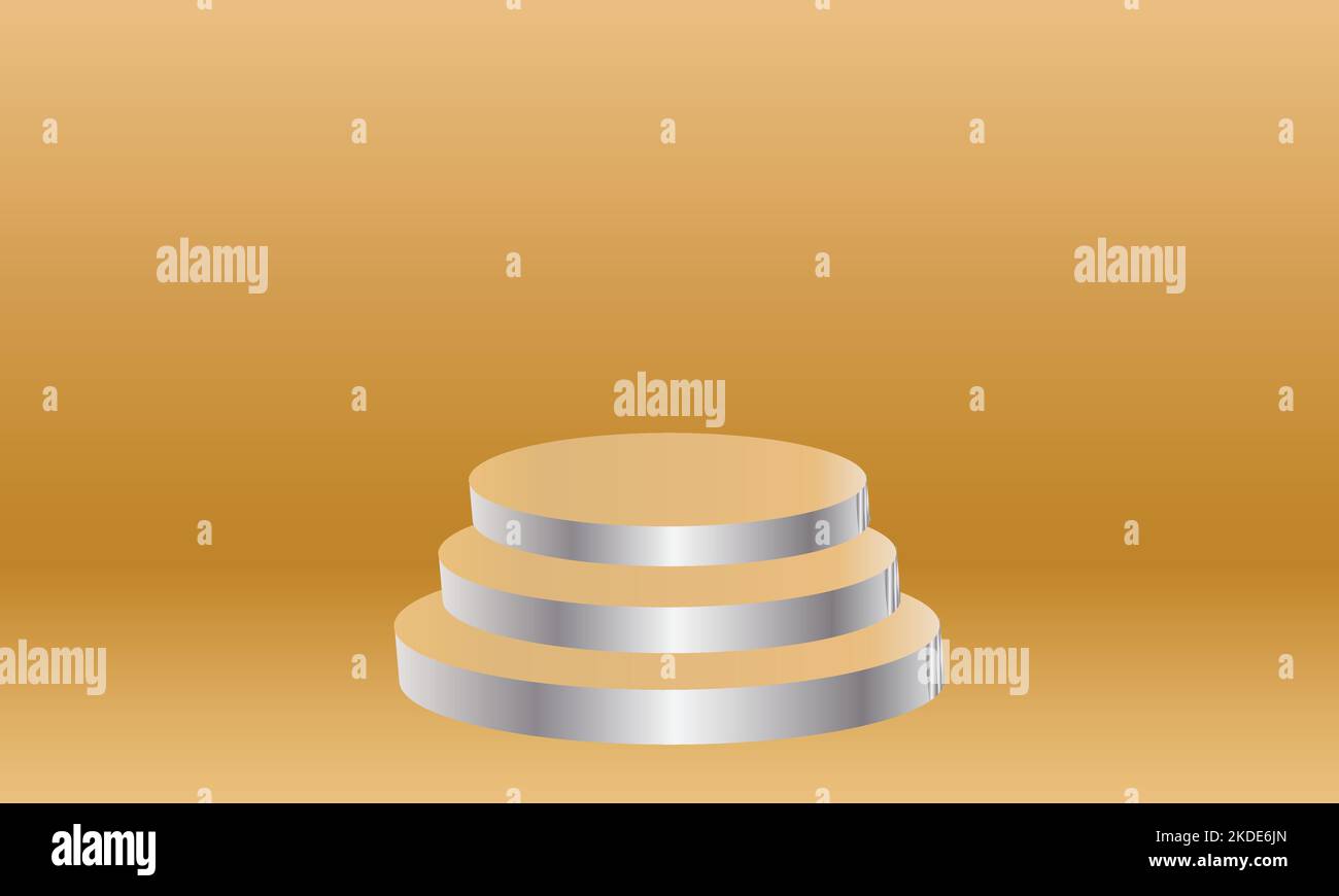 Golden 3d podium pedestal hi-res stock photography and images - Alamy