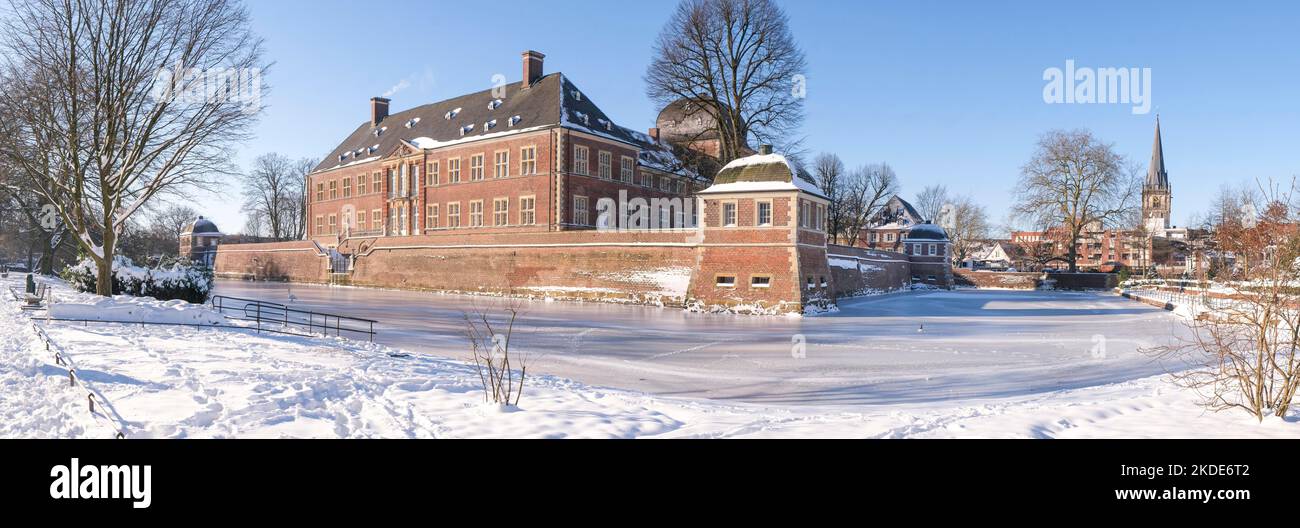 Baroque and moated castle Ahaus, today seat of the Technical Academy ...