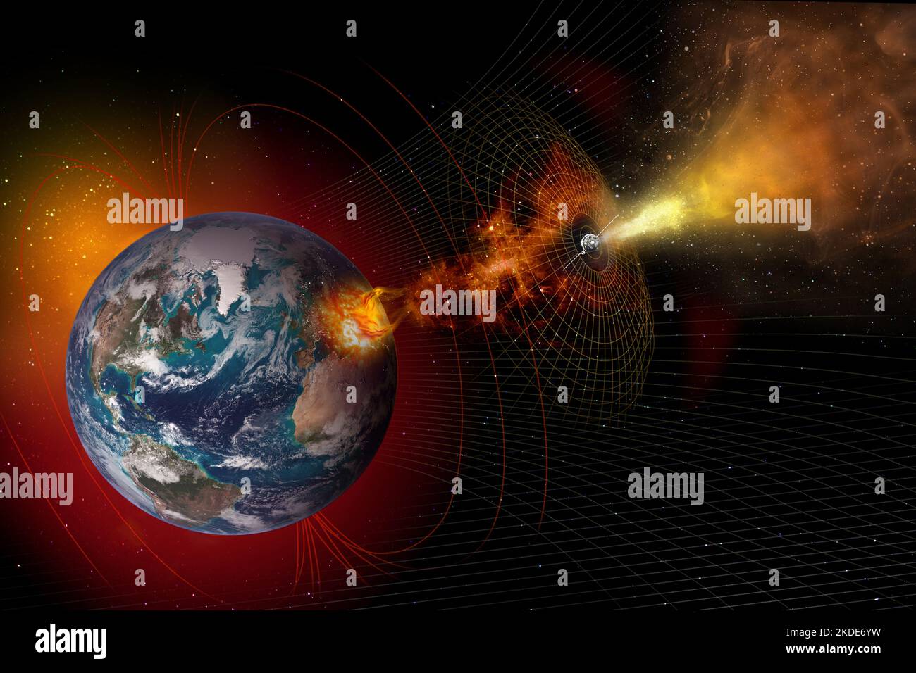 Satellite as a network around the planet Earth to protect against alien ...