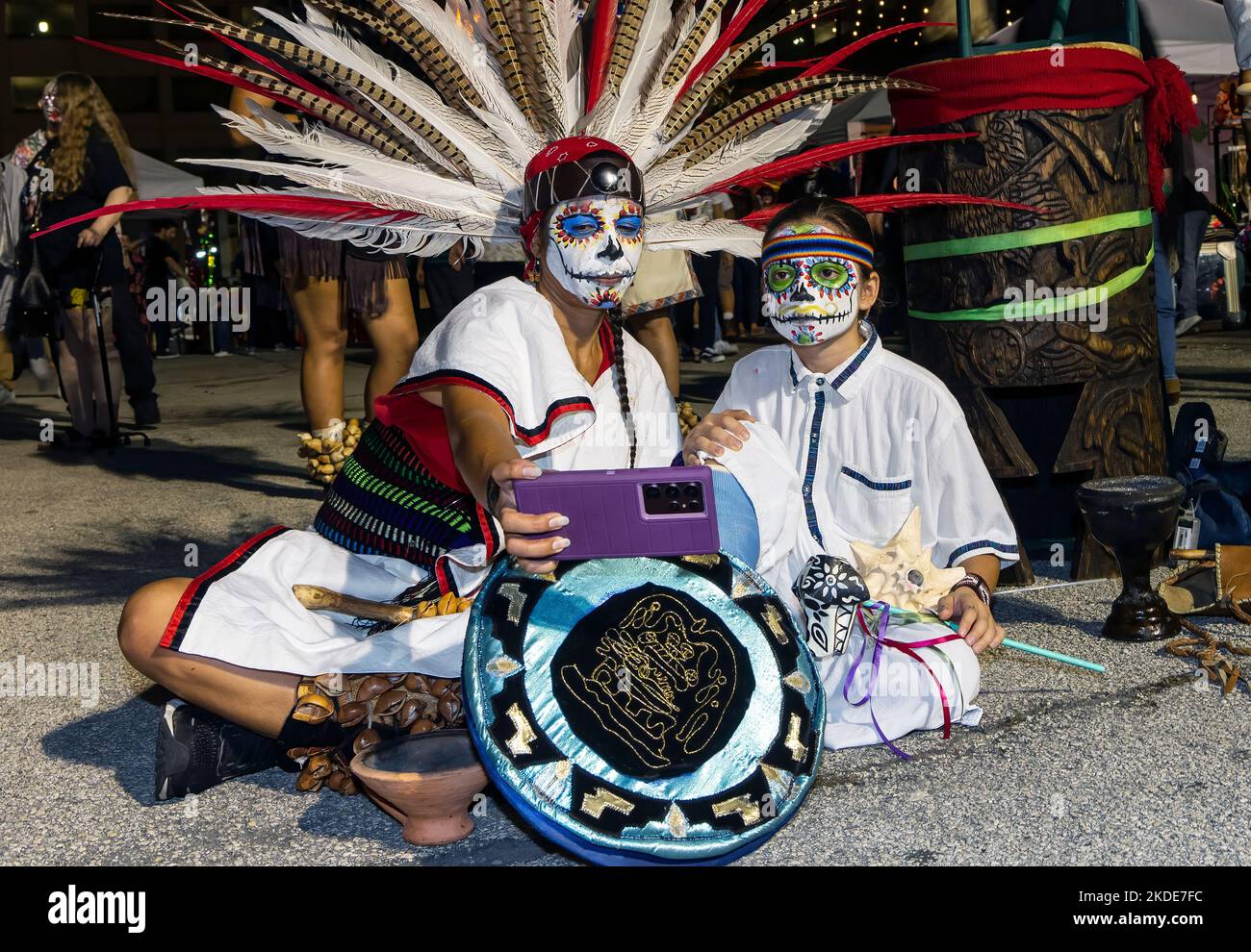 Fort Lauderdale, United States. 05th Nov, 2022. Aztec dancers take a ...