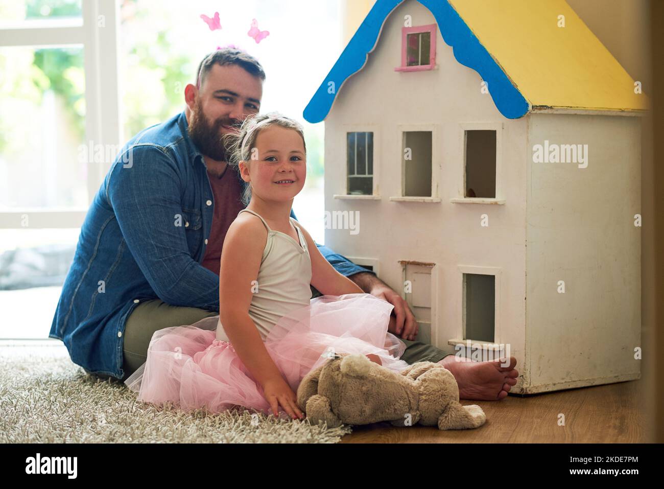 Playing dollhouse with my favourite person, Dad. an adorable little ...