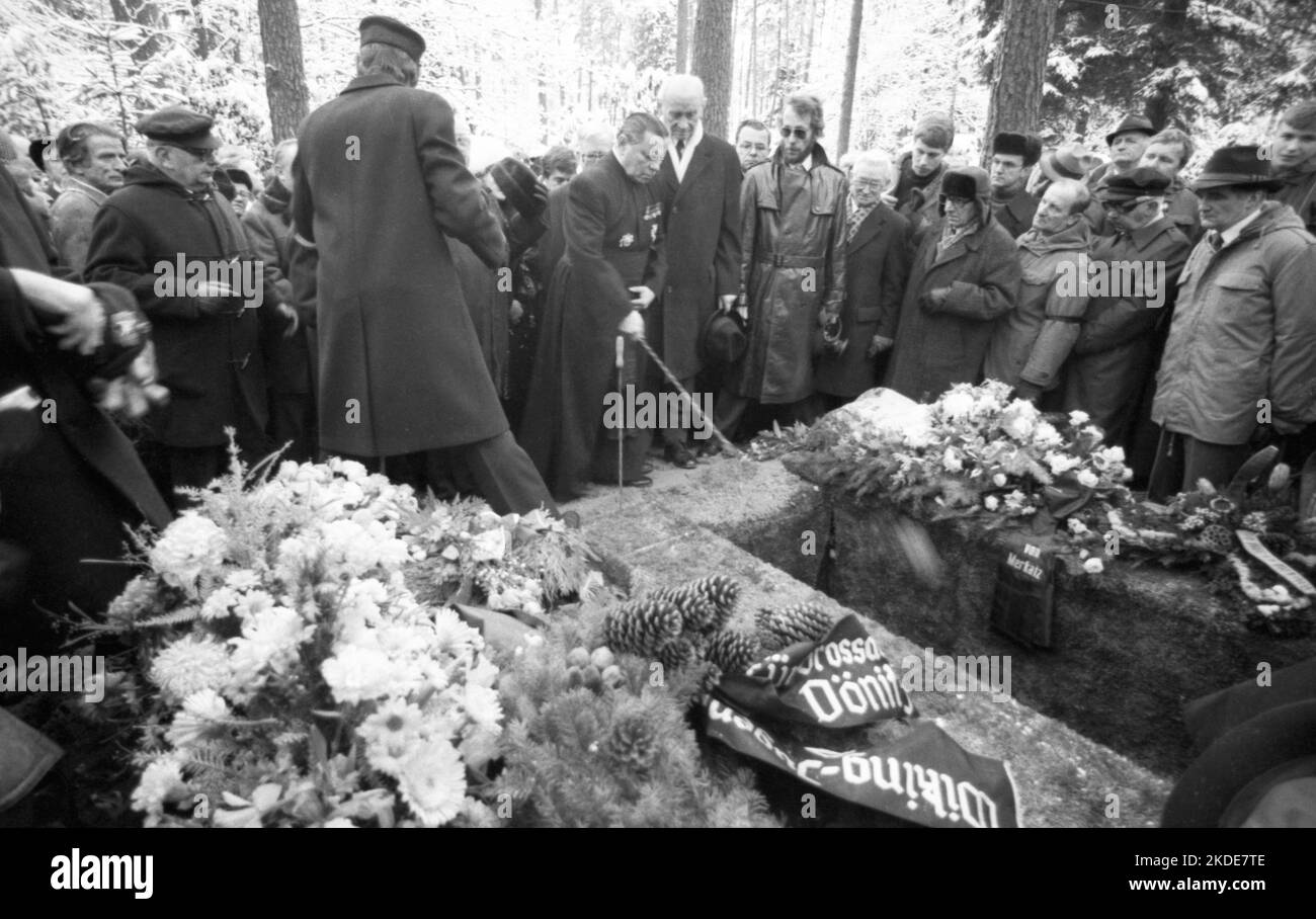The funeral of Grand Admiral Karl Doenitz, a Hitler confidant who was ...