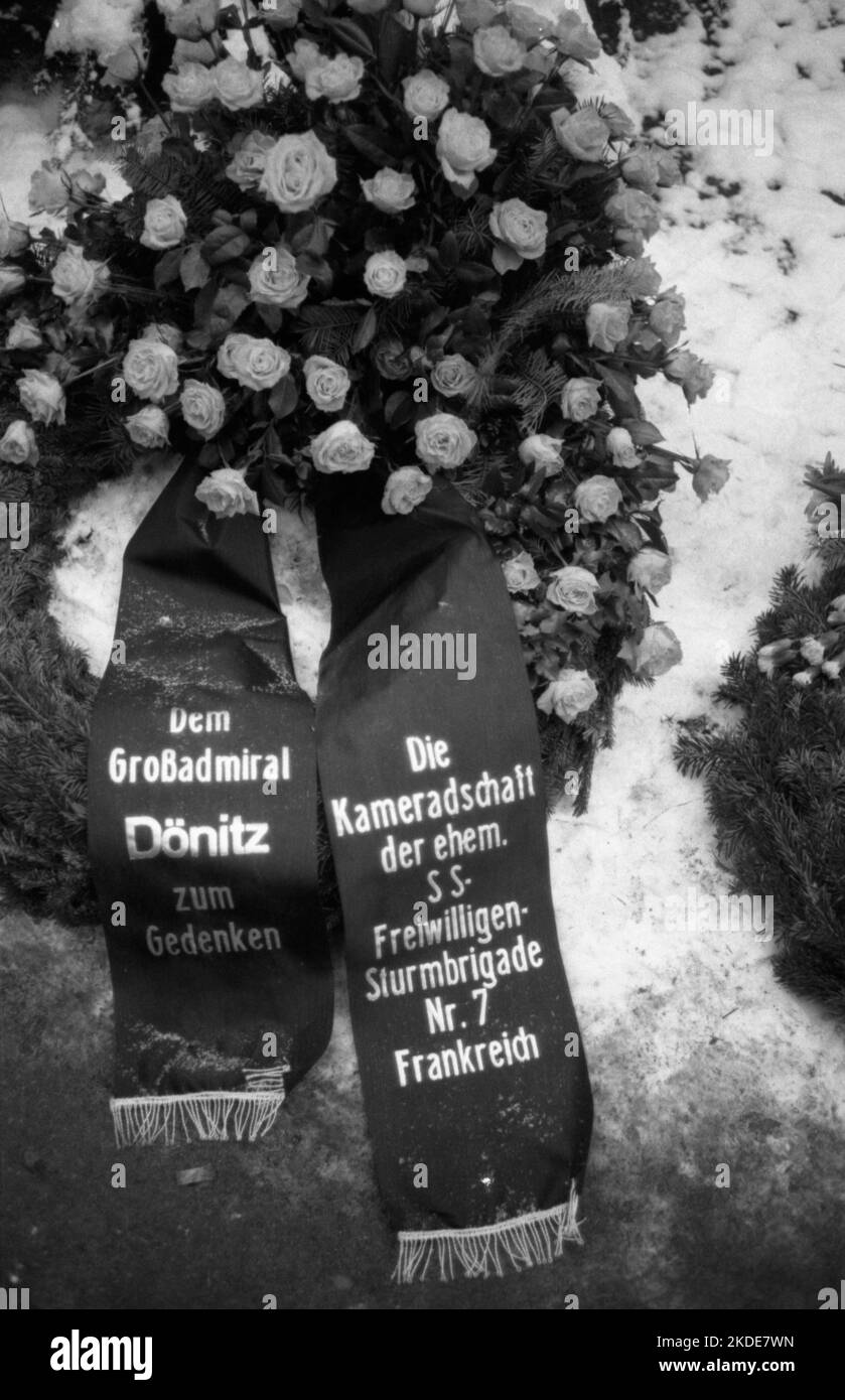 The funeral of Grand Admiral Karl Doenitz, a Hitler confidant who was ...