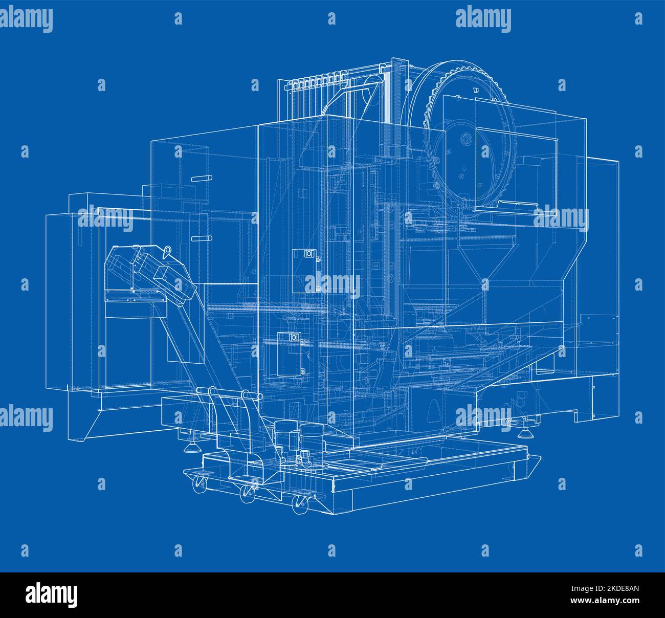 Metalworking CNC milling machine. Vector Stock Vector Image & Art - Alamy