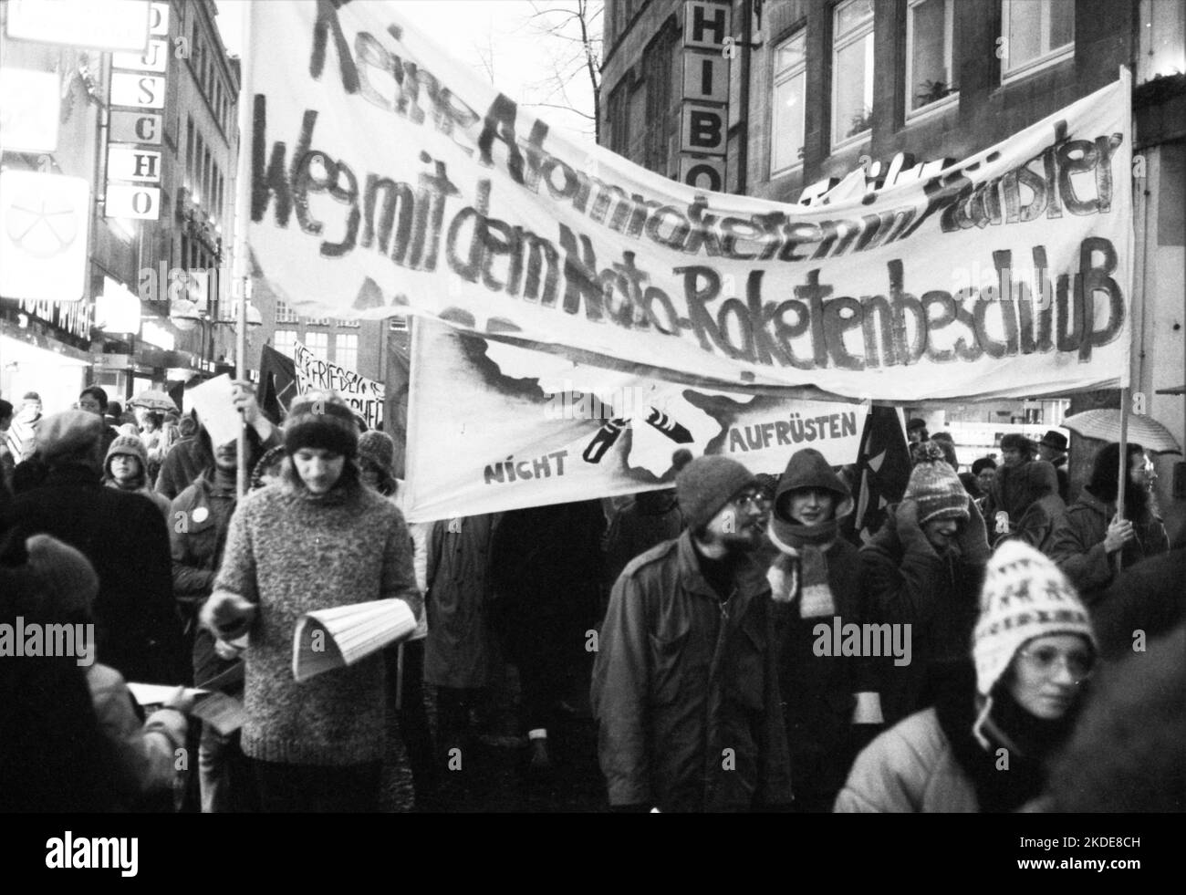 Demonstration of the peace movement in December 1981, Germany Stock ...