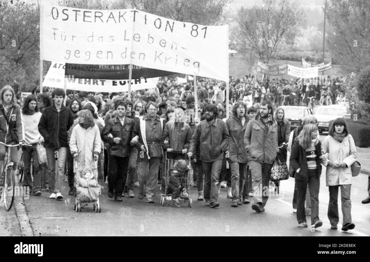 Easter action of the peace movement against nuclear missiles in the ...