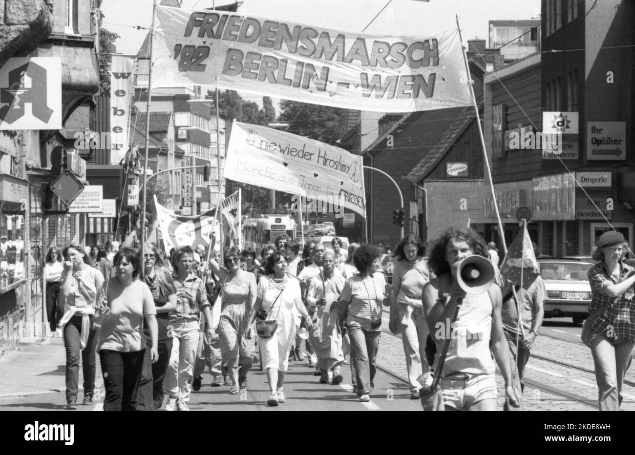 The route of the Women's Peace March 1982 Berlin-Vienna led via ...