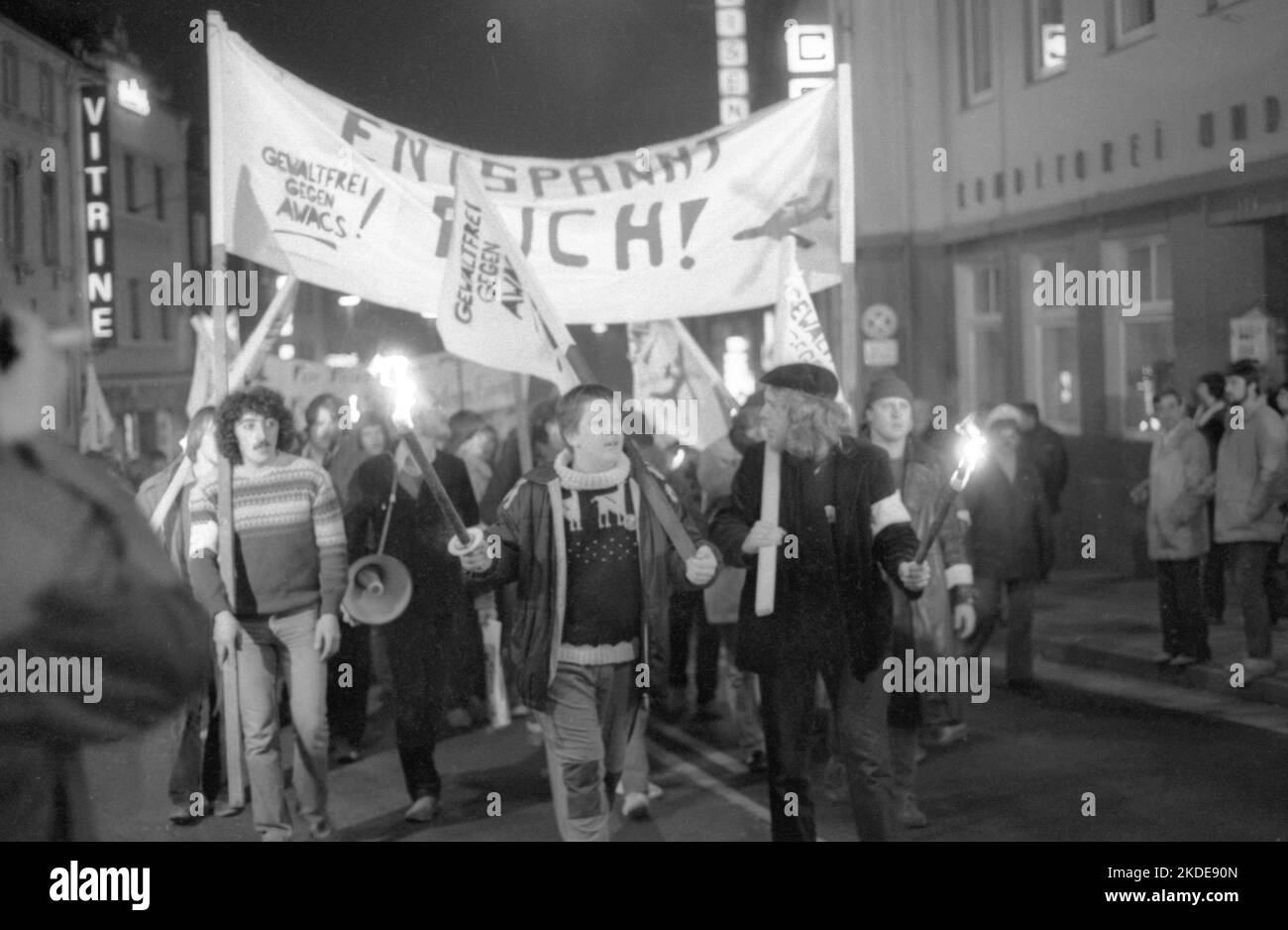 Demonstration of the peace movement against AWACS 1982, Germany Stock ...