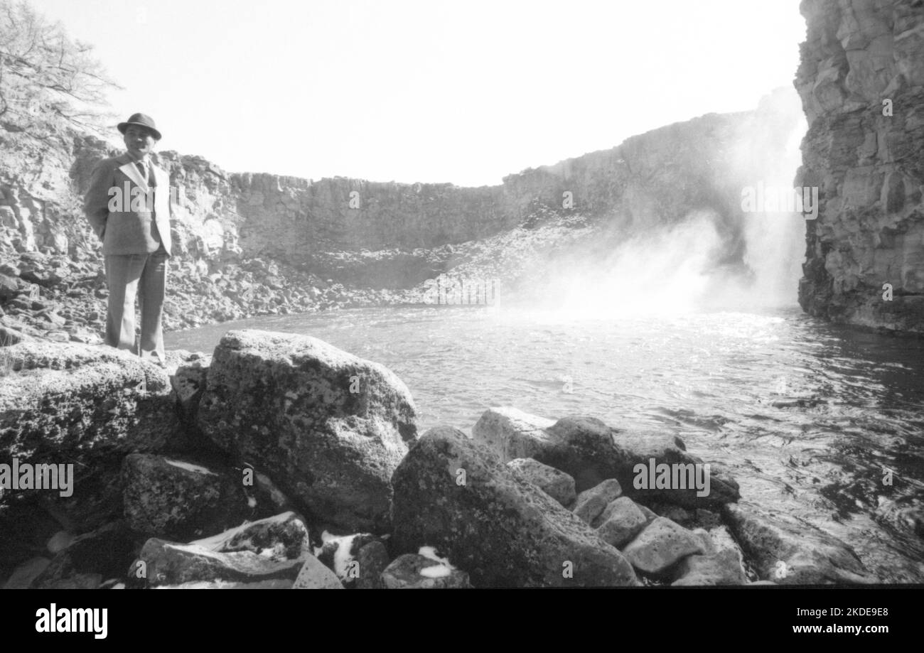 Faces of Mongolia under communist rule 1982 shows this photo.waterfall ...