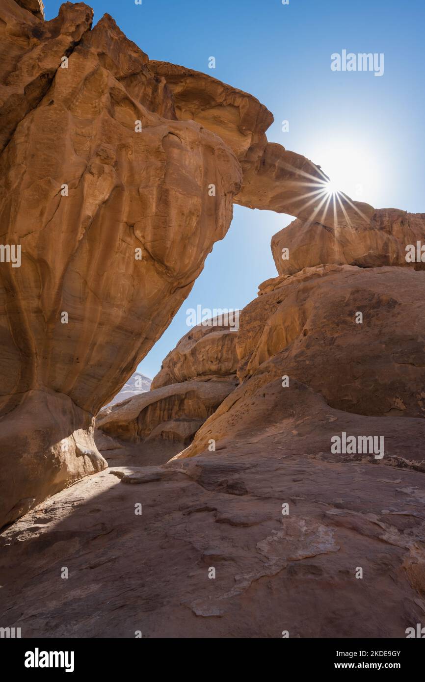 Um Frouth Rock Arch in Wadi Rum, a Natural Bridge in Jordan, also ...