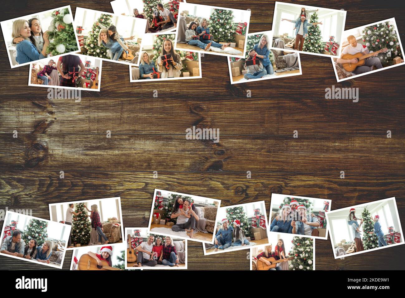 collage of New Year's photos. christmas decoration, new year background ...