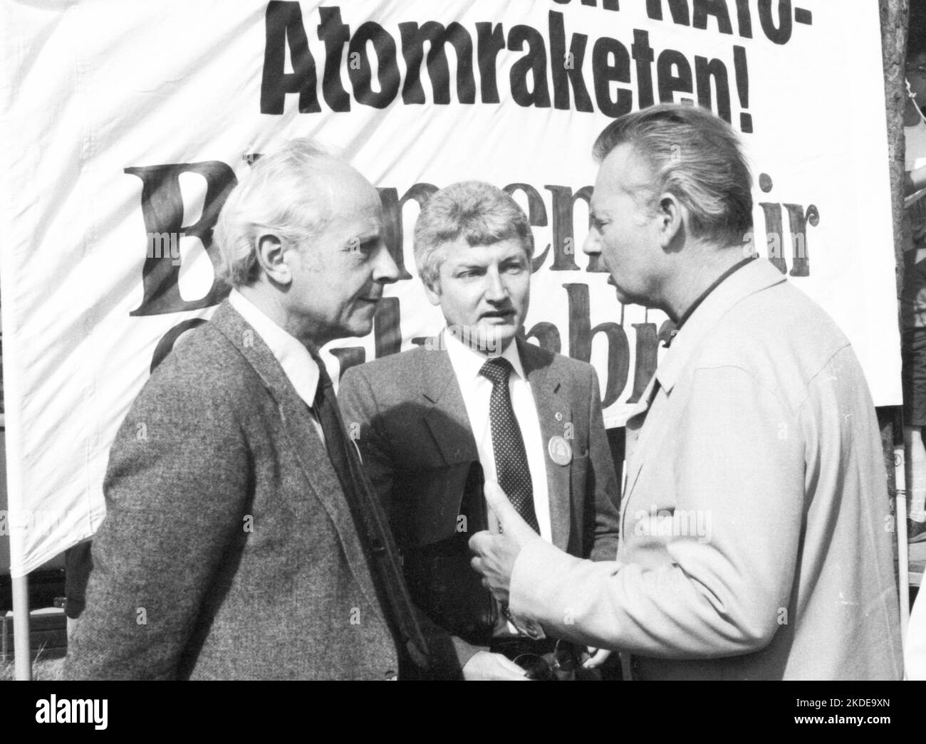 On Anti-War Day 1982, participants in the rally Flowers for Stukenbrock ...