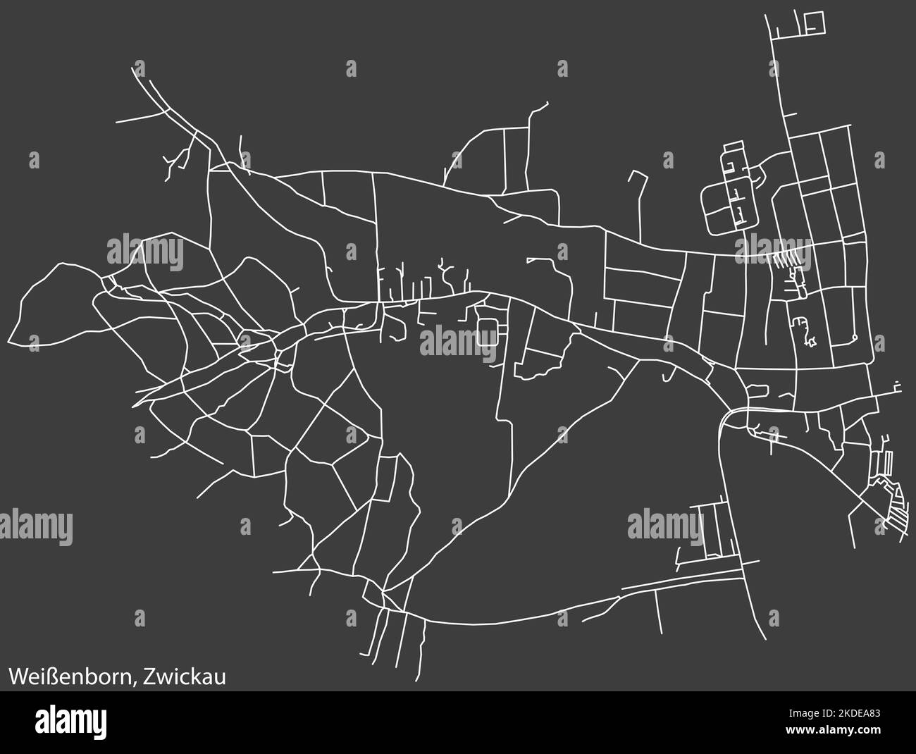 Street roads map of the WEISSENBORN DISTRICT, ZWICKAU Stock Vector ...