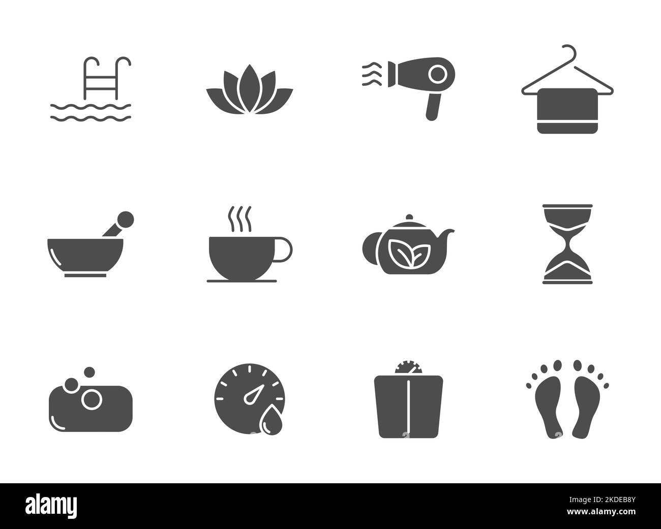 Spa And Sauna Silhouette Vector Icons Stock Vector Image And Art Alamy