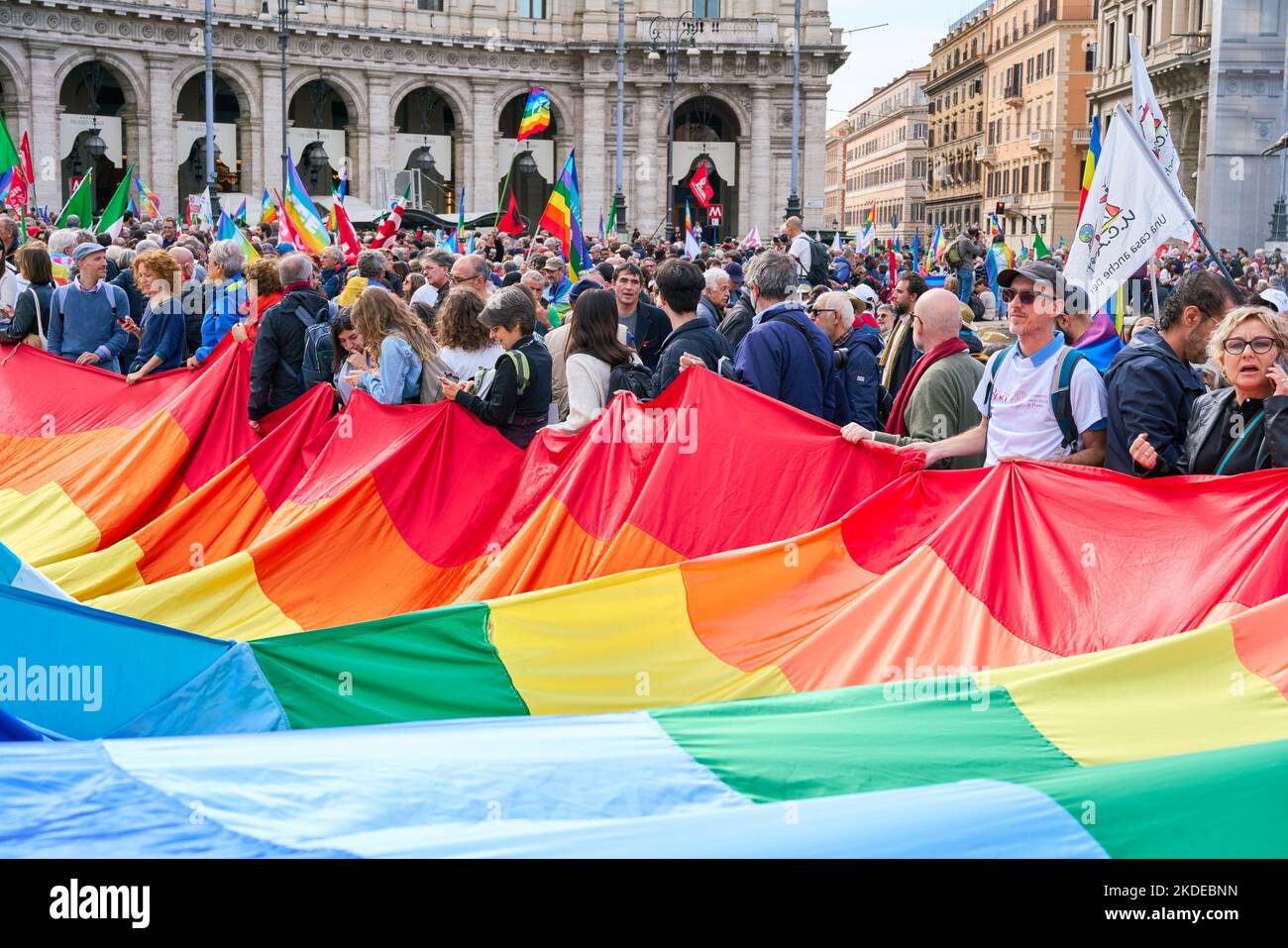 ROME, ITALY - 5 NOVEMBER 2022: National Peace Demonstration for Russo ...