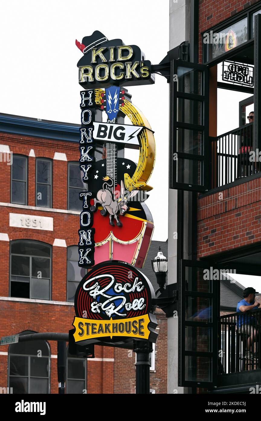 Neon sign Kid Rocks Honky Tonk RocknRoll House, Nashville, Tennessee ...