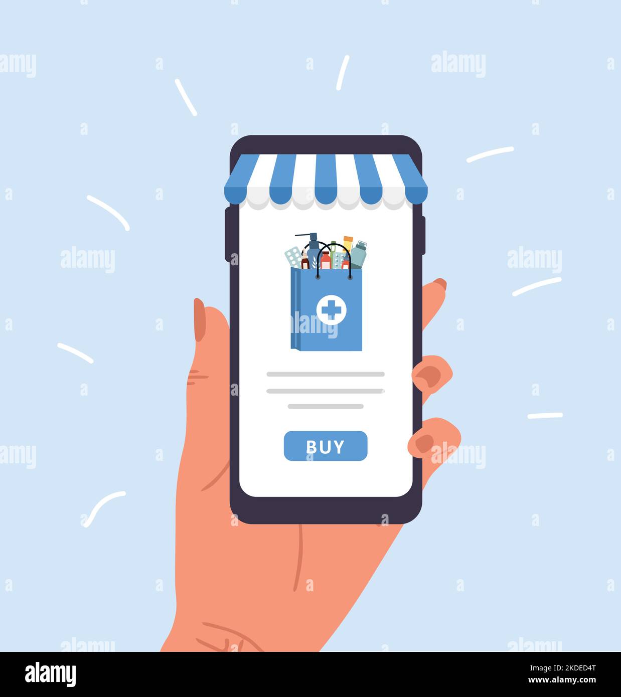 Online pharmacy service. Female Hand buying drugs and pills with app on ... Online pharmacy service. Female Hand buying drugs and pills with app on ...