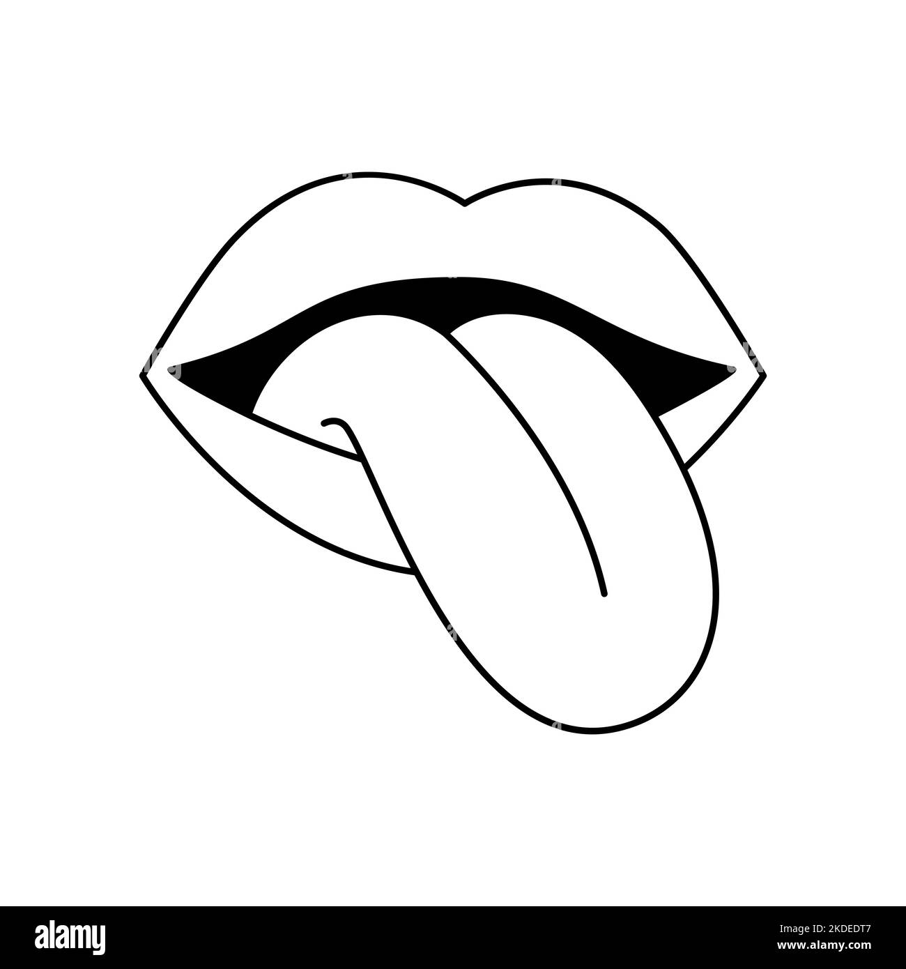 Lips tattoo in y2k, 1990s, 2000s style. Emo goth element design. Old ...