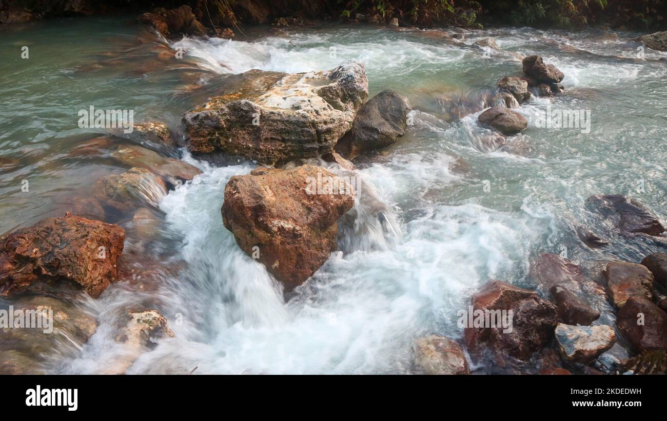 hot spring river with beautiful and amazing sulfur rocks Stock Photo ...