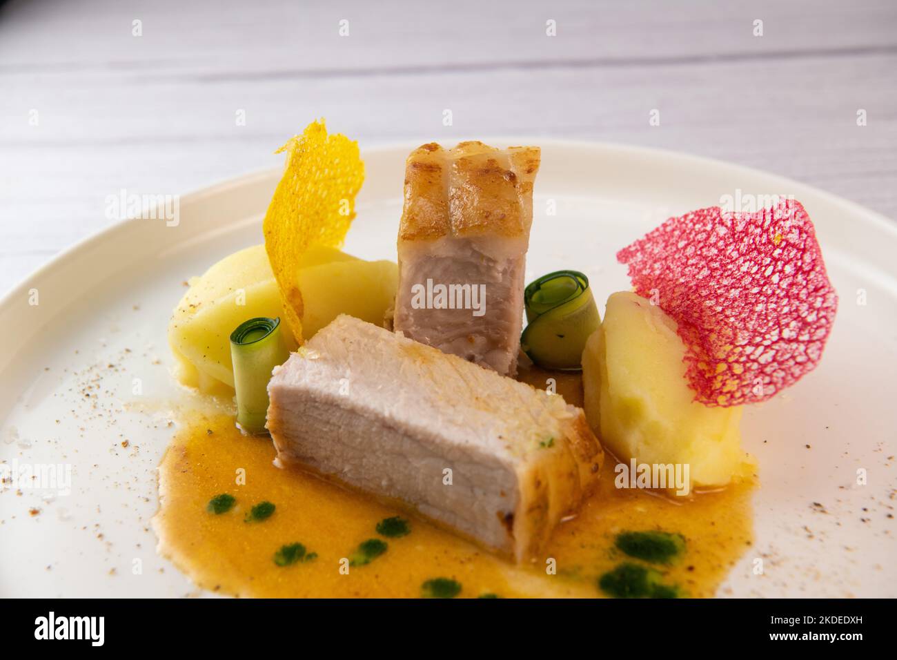 Recipe for Roast Pork Fillet with Mashed Potatoes and Coloured Lace ...