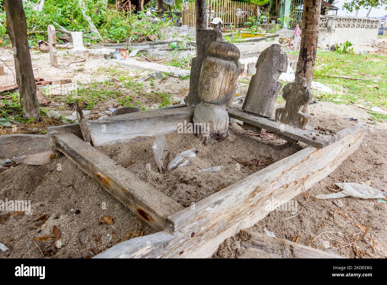 Badjao grave sites with 'sunduk' in Mindanao, Philippines Stock Photo ...