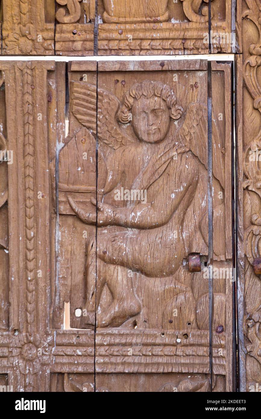 Architectural detail of Guiuan Church exposed after Typhoon Haiyan ...