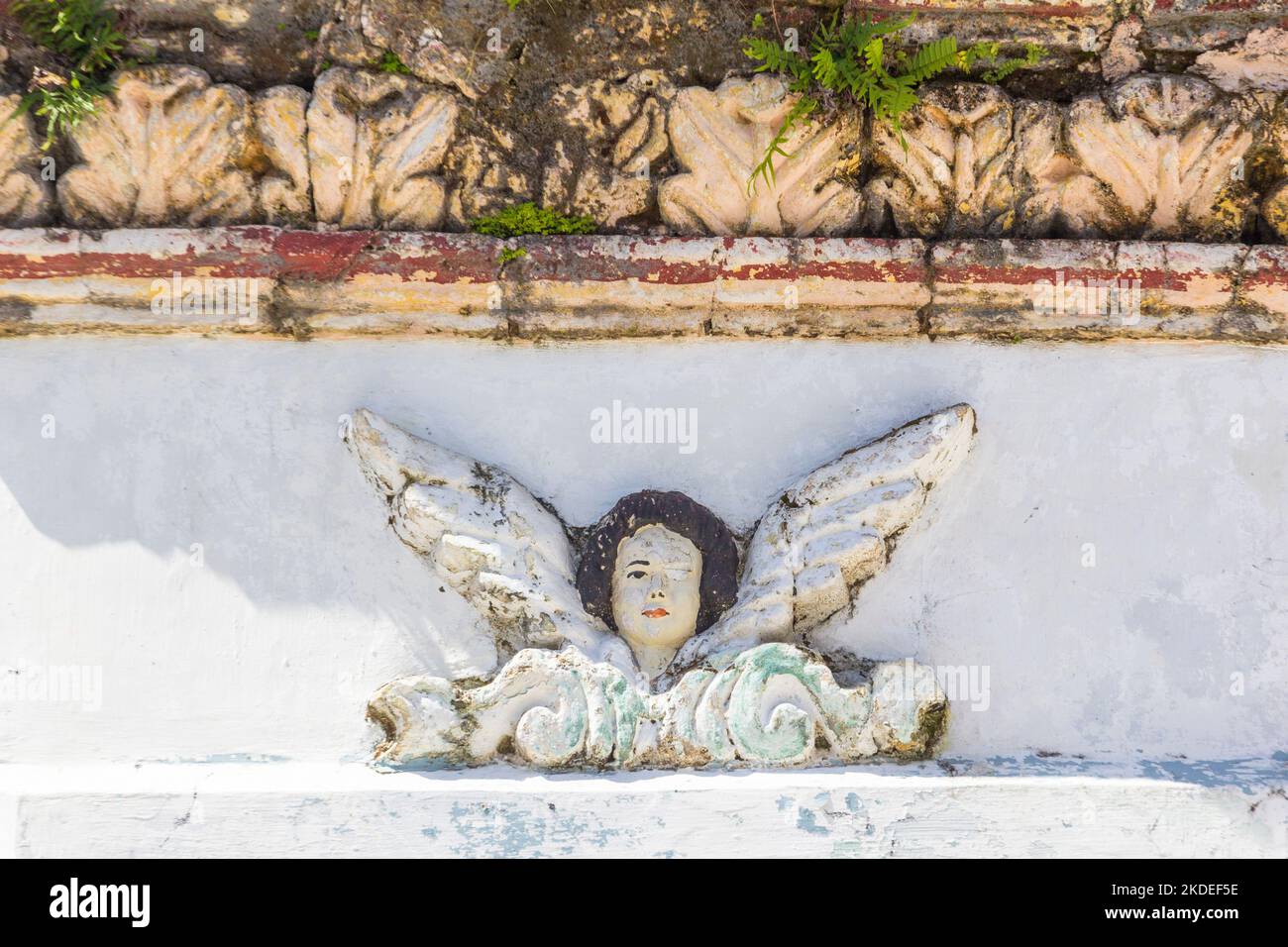 Architectural detail of Guiuan Church exposed after Typhoon Haiyan ...