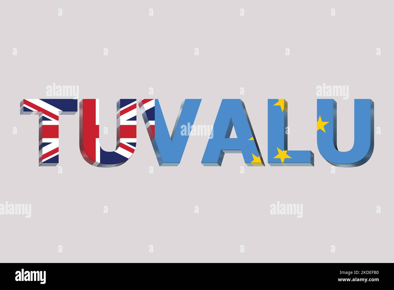 3D Flag of Tuvalu on a text background Stock Photo - Alamy