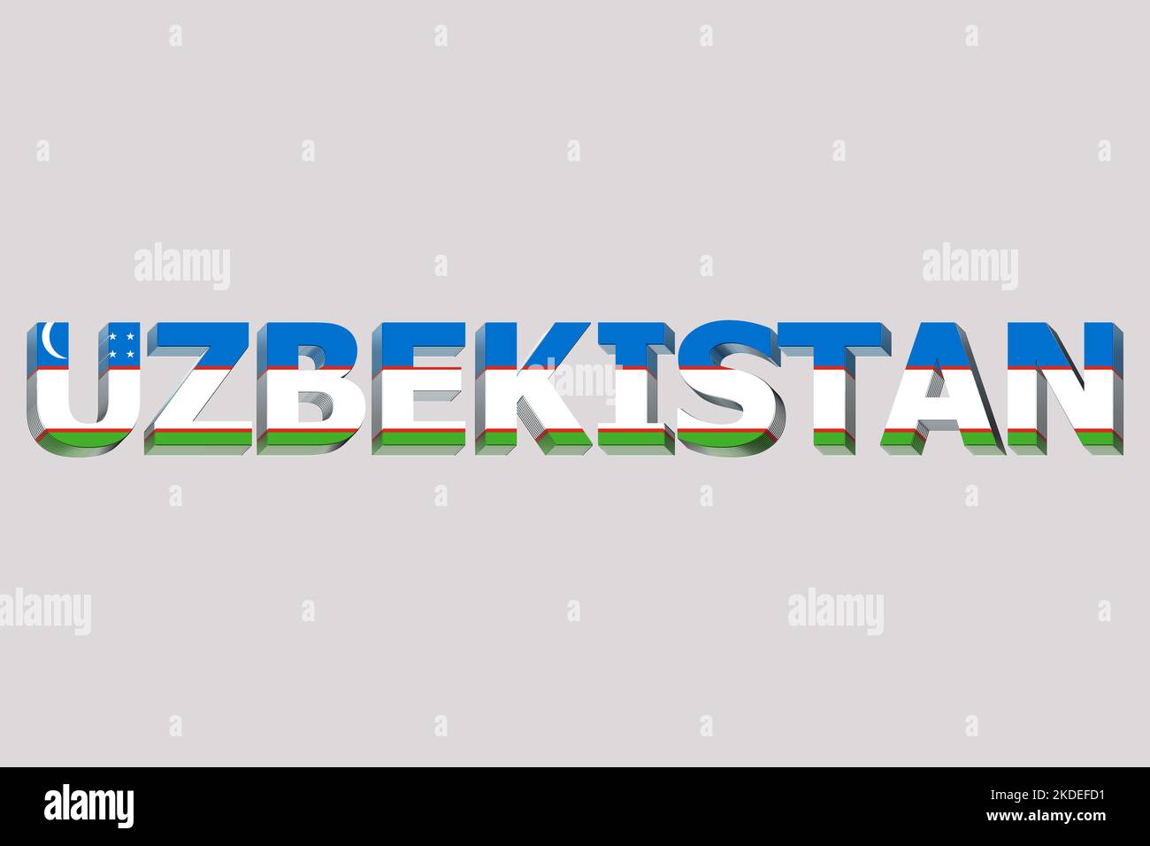3D Flag of Uzbekistan on a text background Stock Photo - Alamy