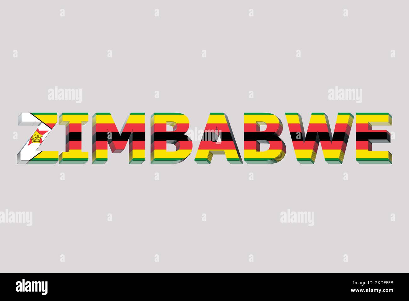 3D Flag of Zimbabwe on a text background Stock Photo - Alamy
