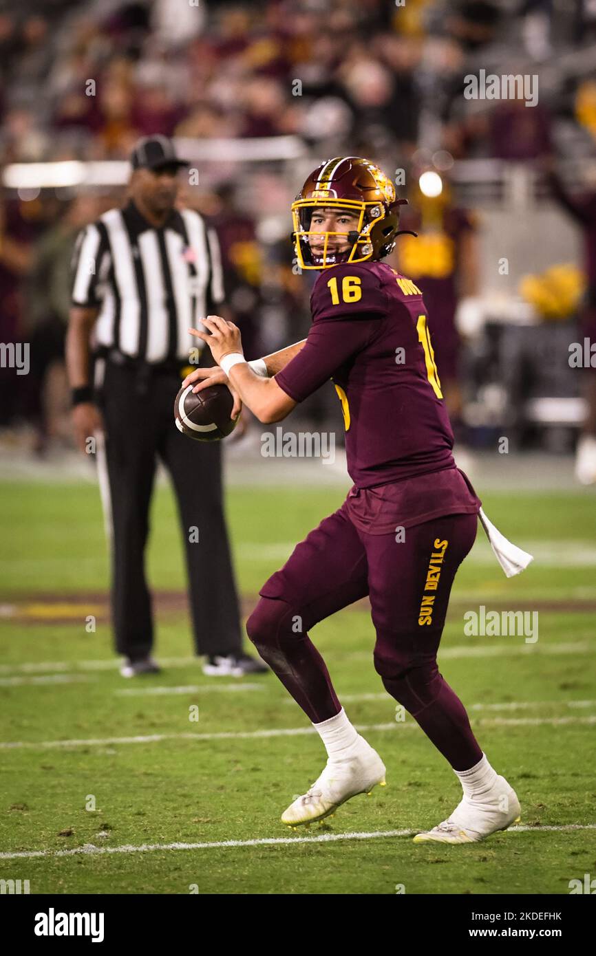 Arizona State quarterback Trenton Bourguet (16) prepares to throw the ...