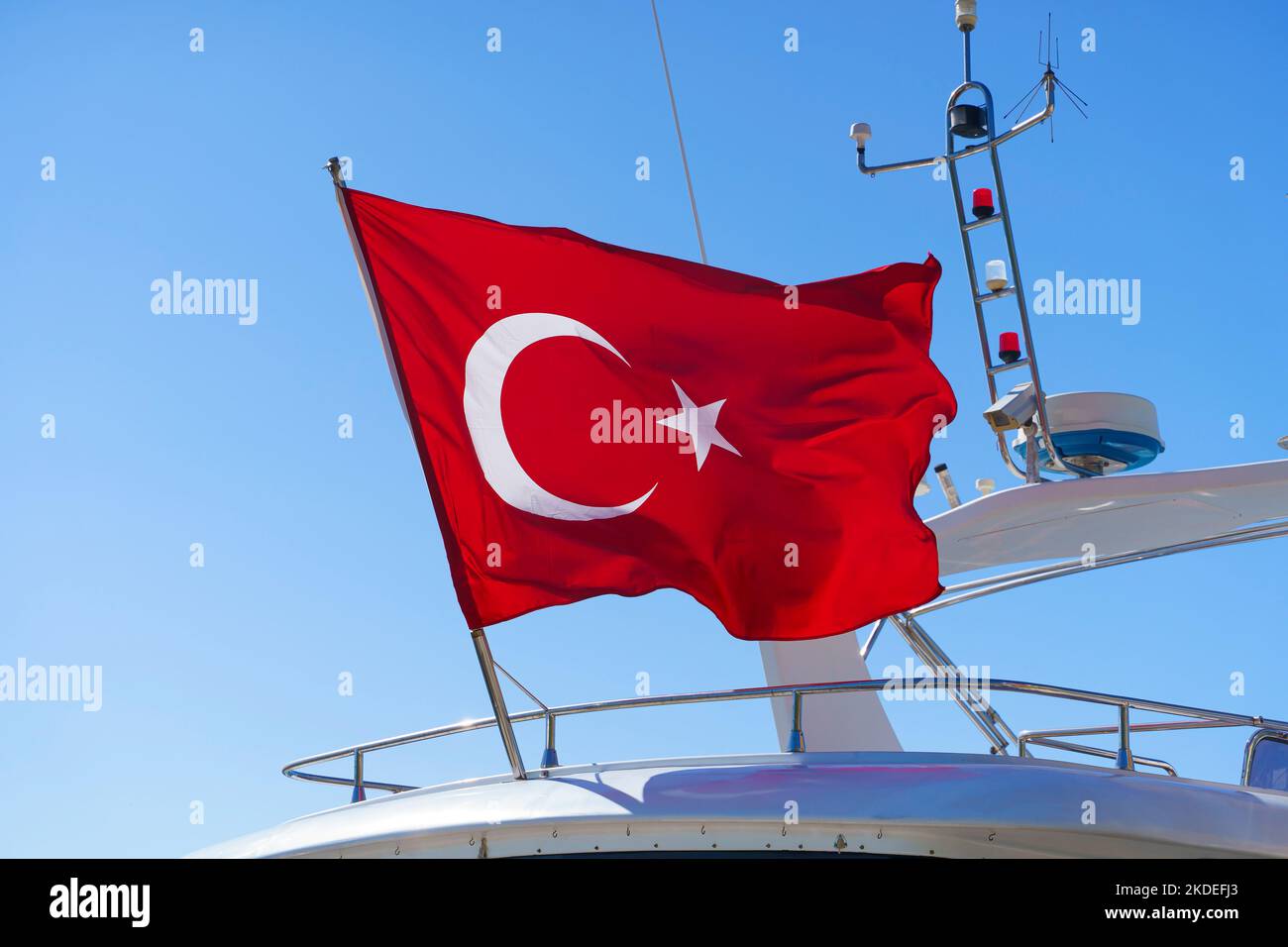 Turkish flag background. Red textile flag of Turkey on the streets of ...