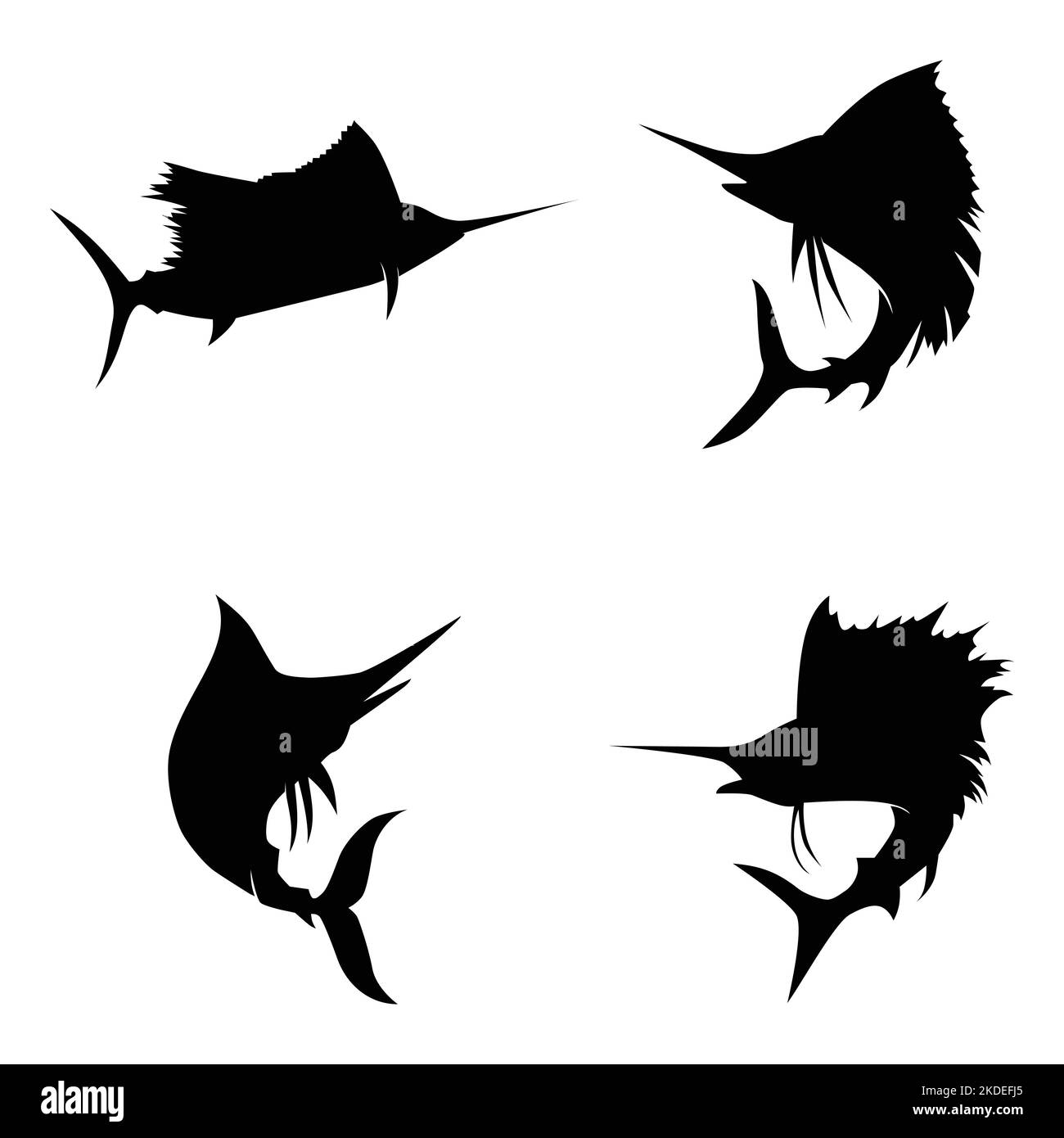 Vector silhouette of Sailfish and Marlin Fish, great to use as fishing ...