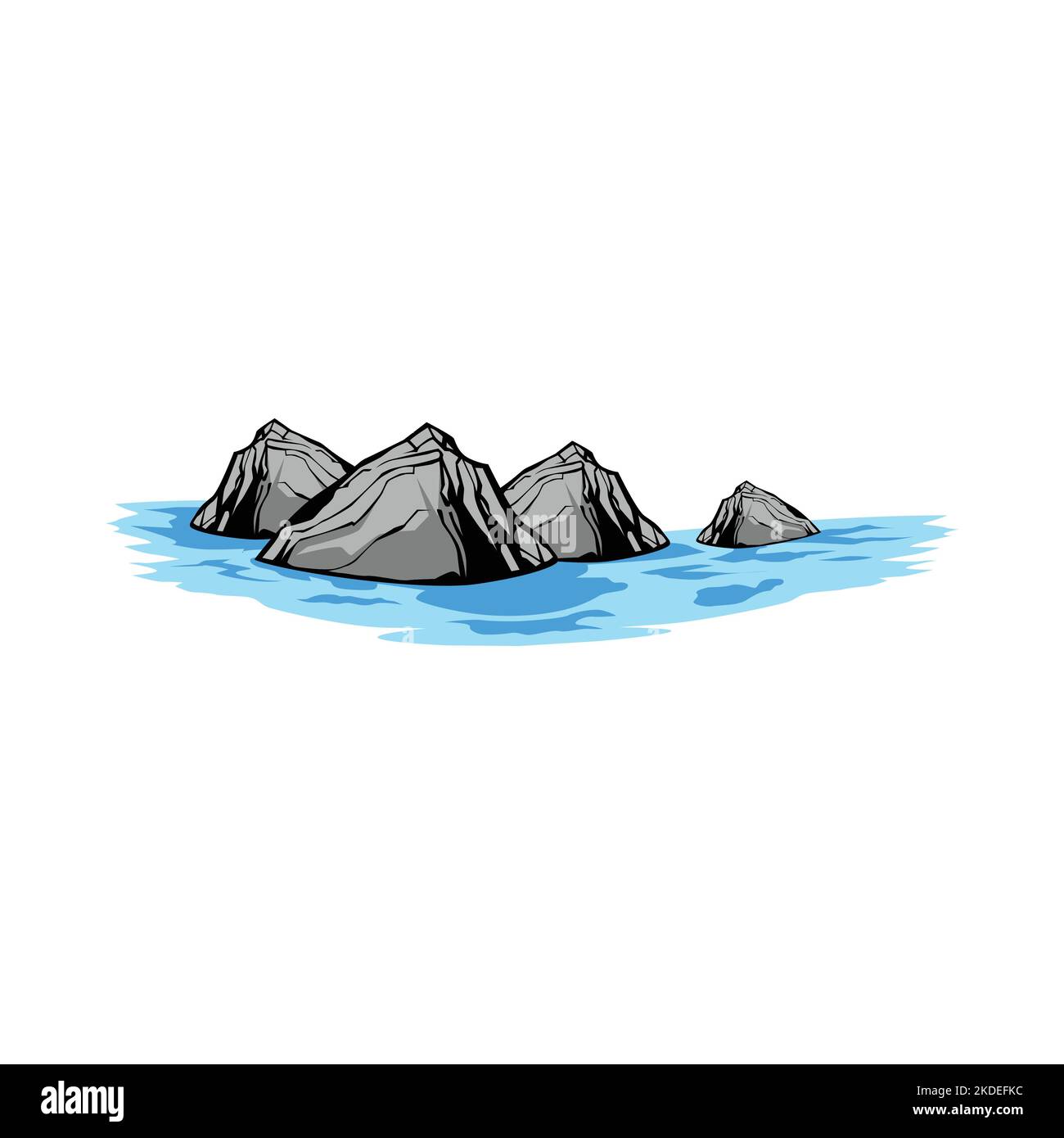 Scenes of stone and river vector illustration Stock Vector Image & Art ...