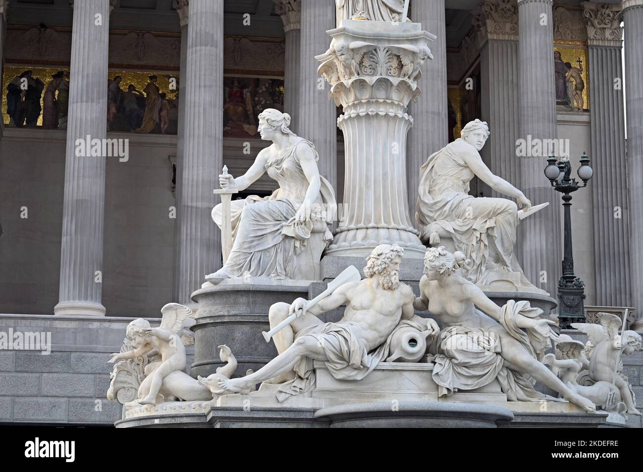 statues in front of the Austrian parliament in Vienna Austria Stock ...