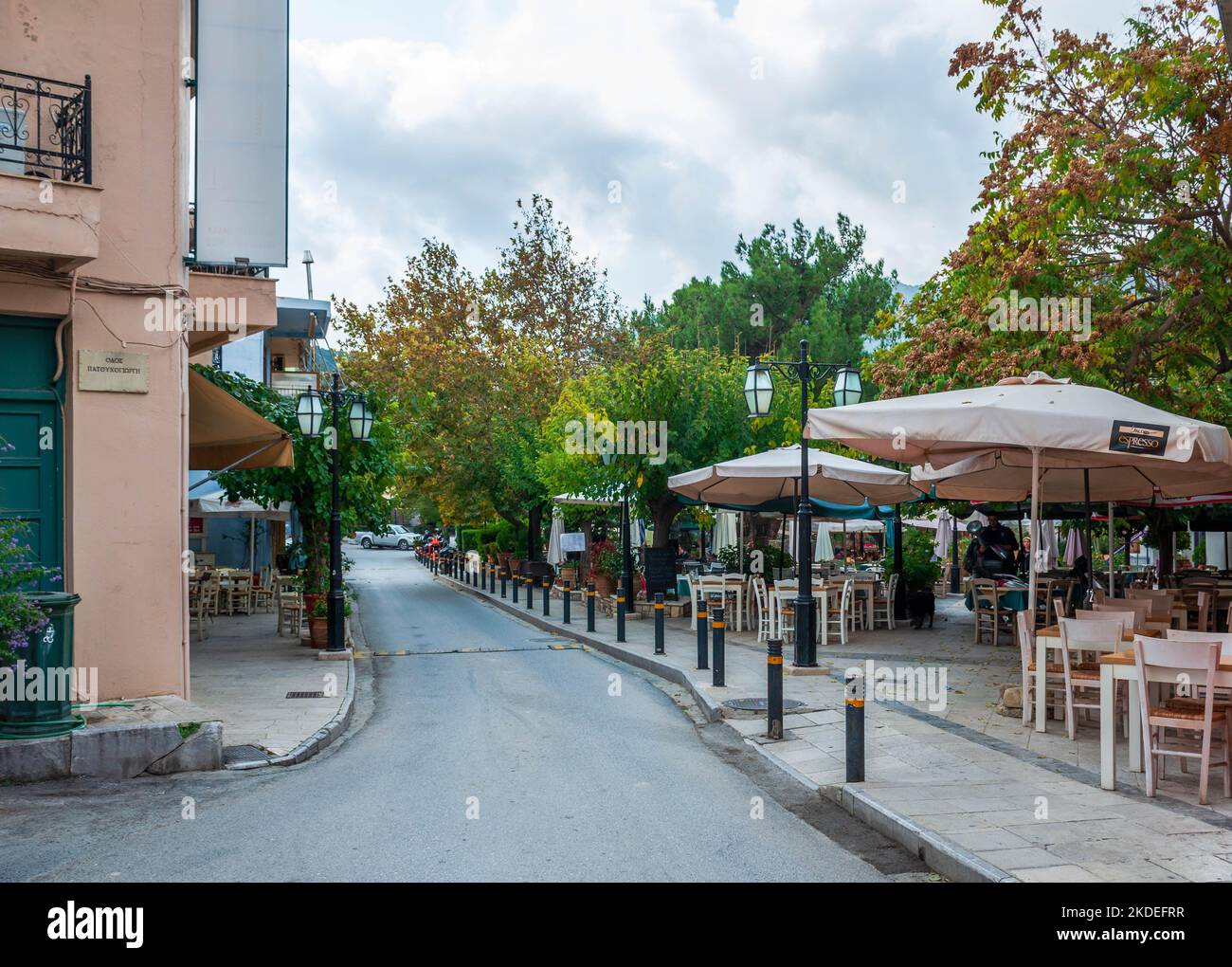 Central square of Archanes with plenty of restaurants traditional ...