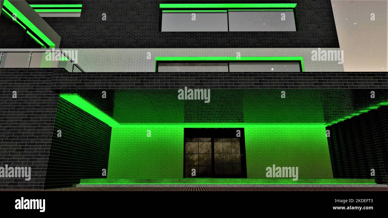 The green porch illumination. Looks stunning and rich especially at ...