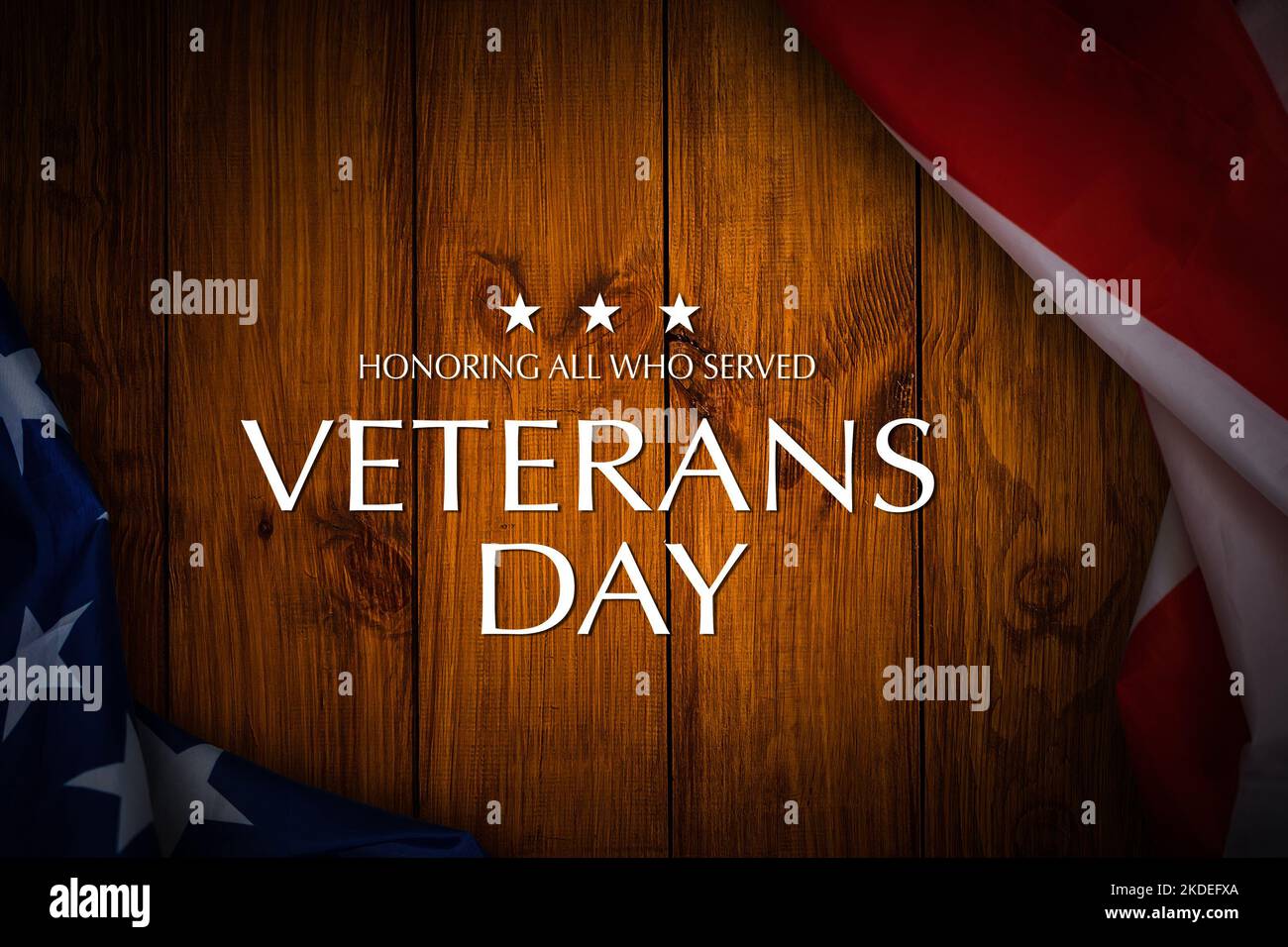 American flags with Text Veterans Day Honoring All Who Served on ...