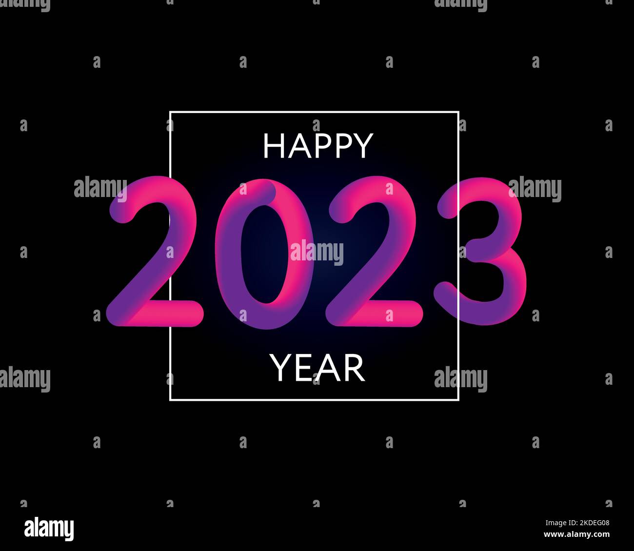 Happy new year 2023 future metaverse neon text neon with metal effect, numbers and futurism ...