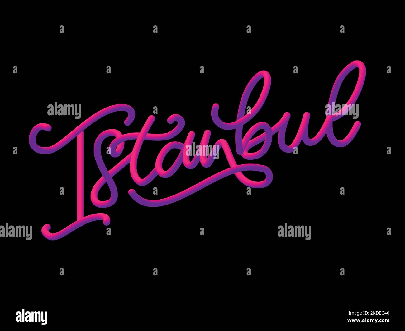 Istanbul. Hand lettering. Vector logo of Istanbul in black color with ...