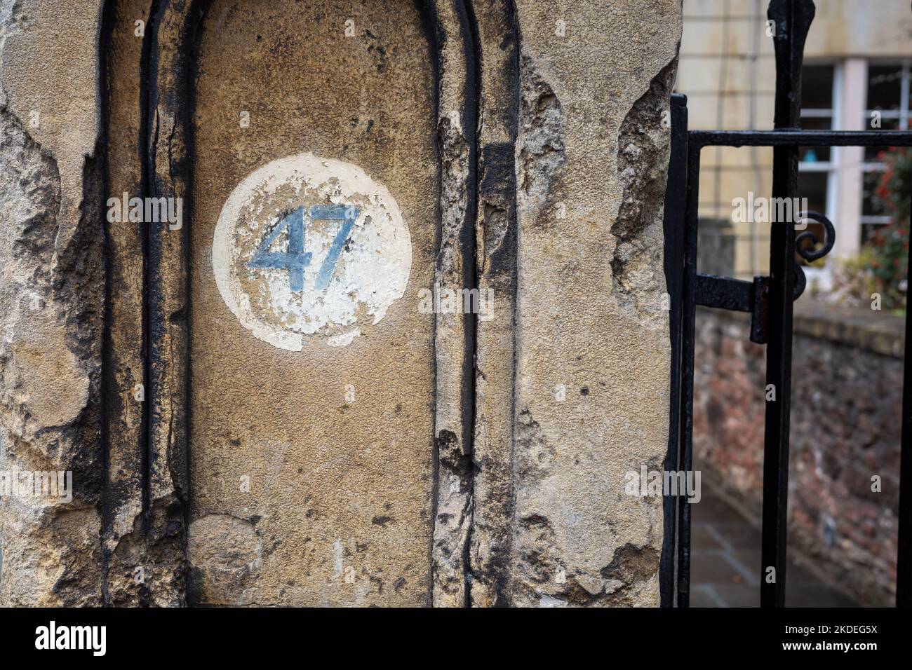 Number 47 house number on a stone wall Stock Photo - Alamy