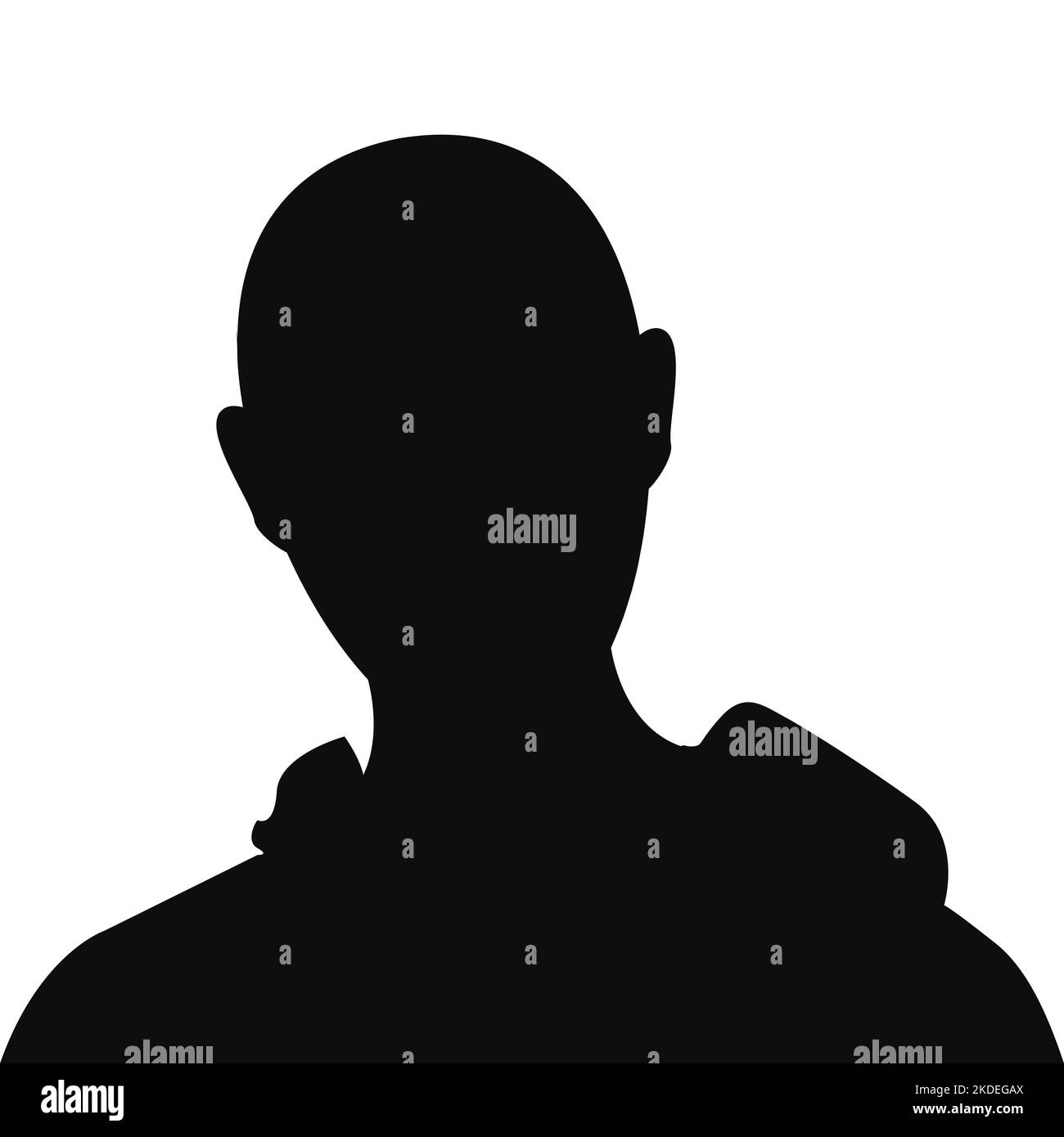 Human male head icon silhouette. Man avatar profile, face silhouette ...