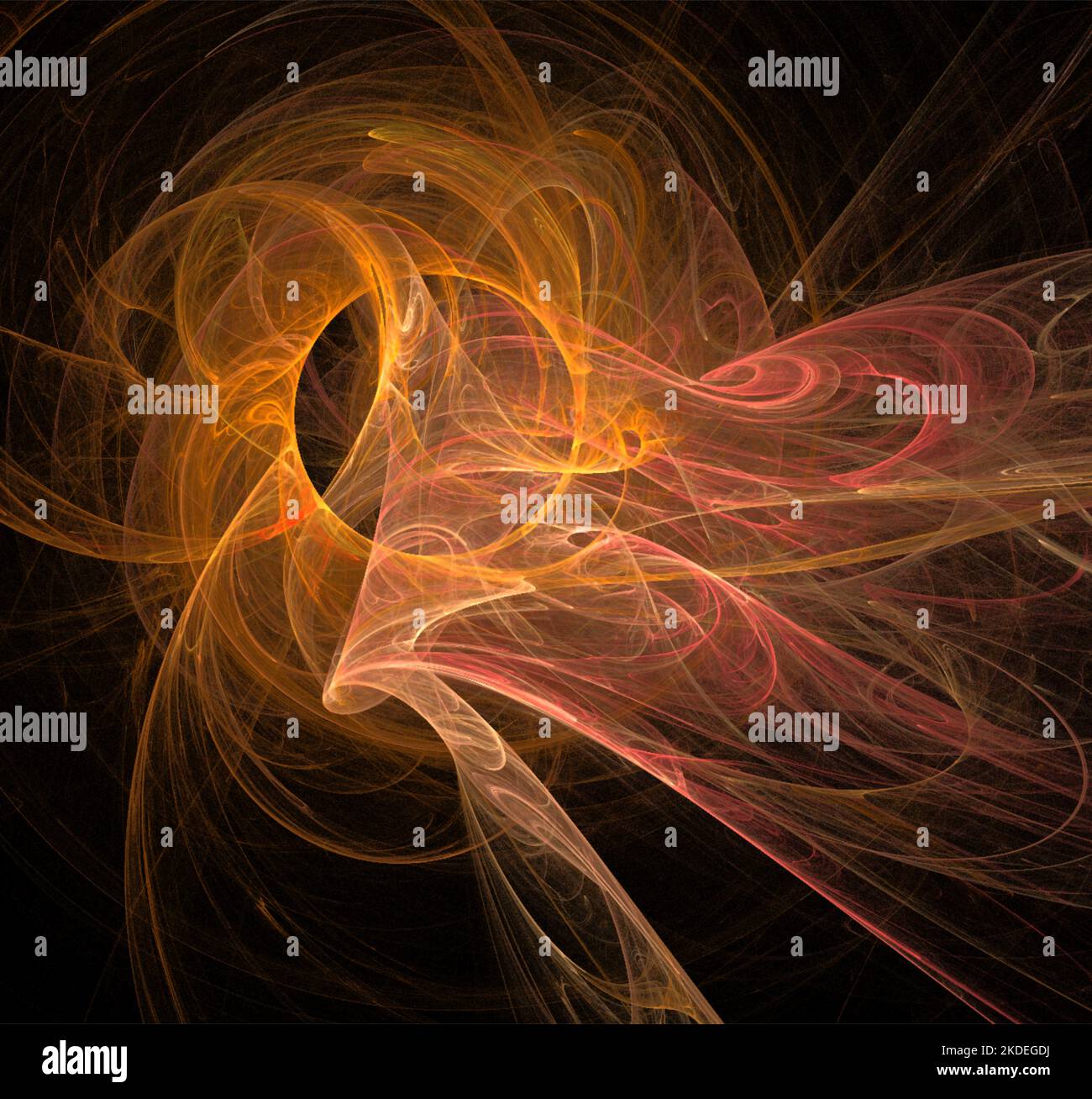 illustration of orange space planet star system, color graphics ...