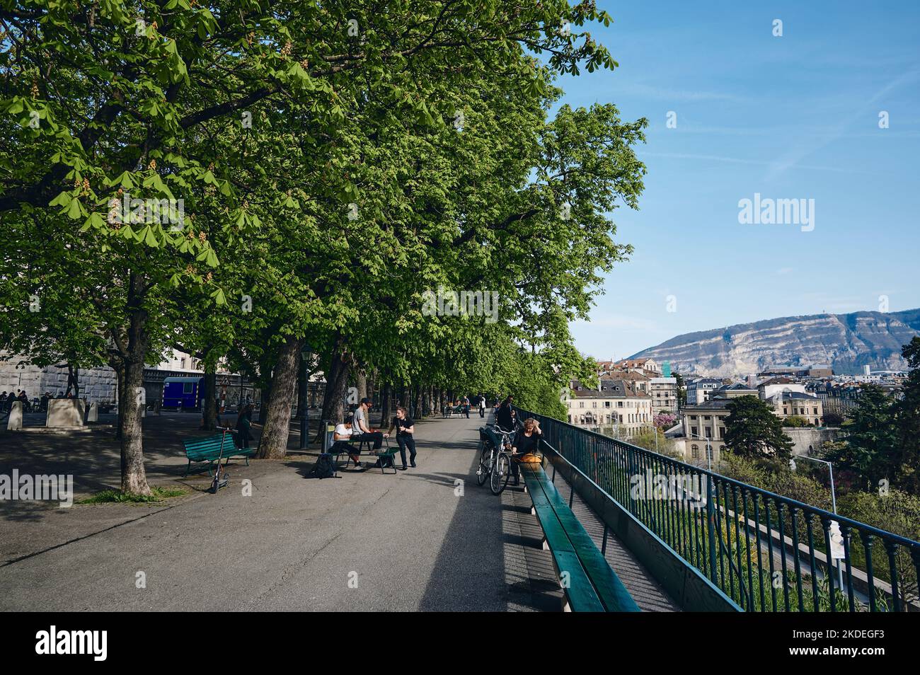 The landscape around old town area of Geneva city, Switzerland Stock ...