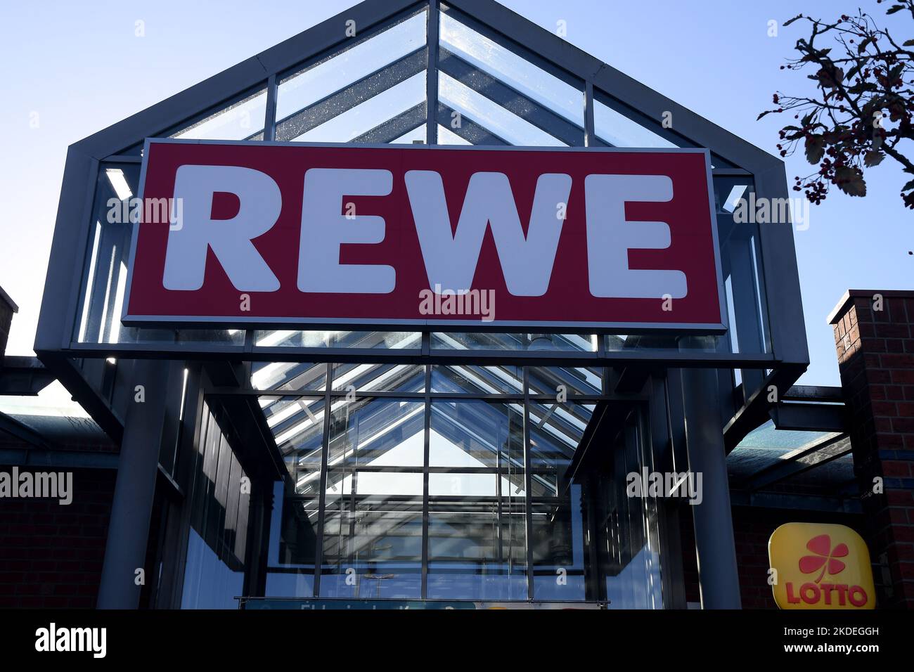 Burg/Fehmran/Germany/05 November 2022/Shoppers at Rewe grocery store in ...