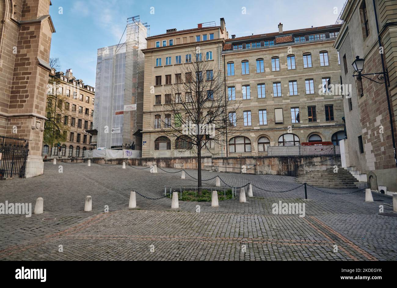 The landscape around old town area of Geneva city, Switzerland Stock ...
