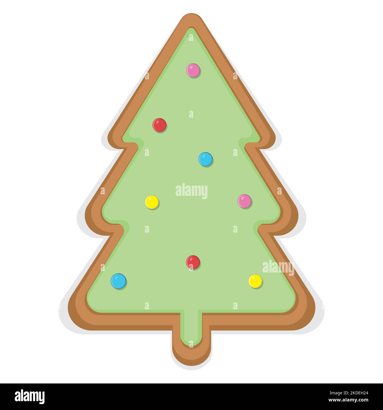 Christmas Ginger cookies Christmas tree, color Vector illustration ...
