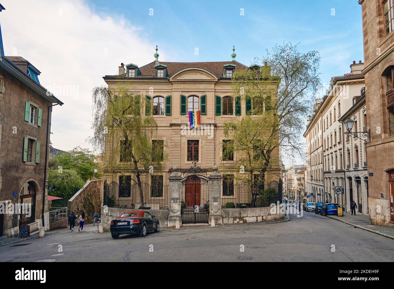 The landscape around old town area of Geneva city, Switzerland Stock ...