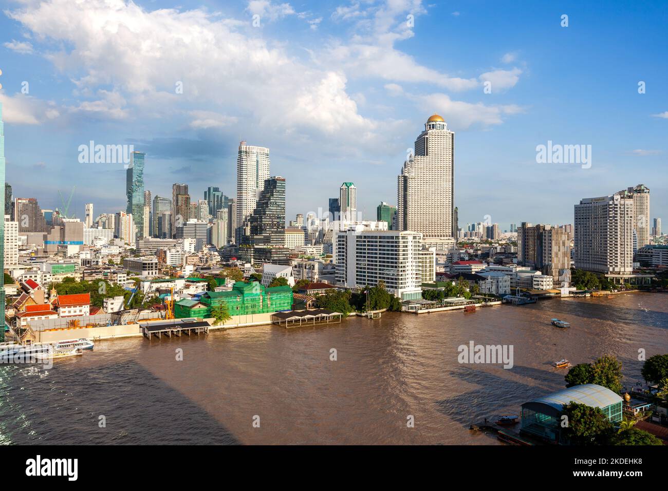 Beautiful view over Chao Phraya river and State Tower from Iconsiam ...