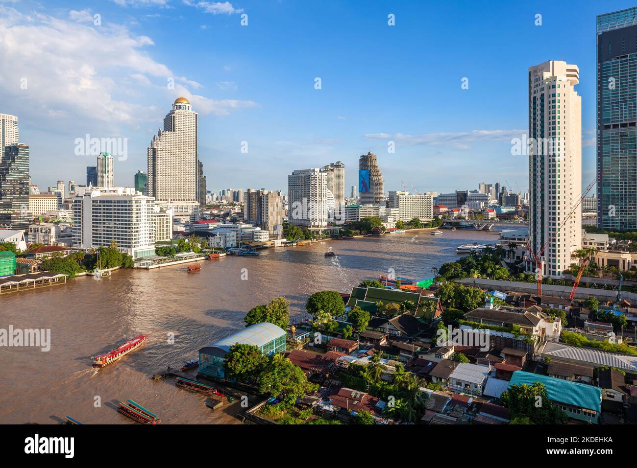 Beautiful view over Chao Phraya river and State Tower from Iconsiam ...
